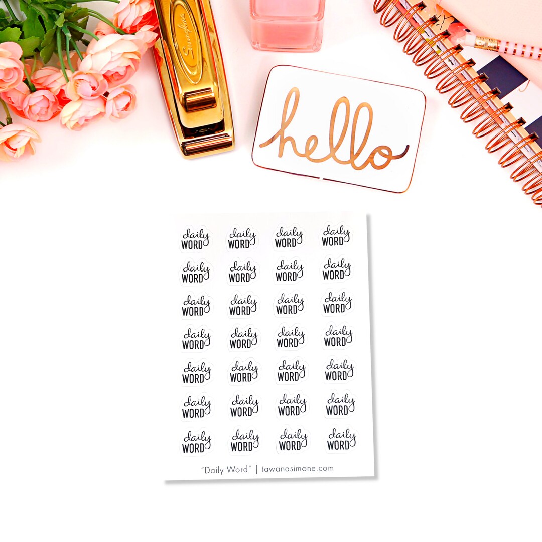 Daily Word Planner Sticker Sheets for Any Size Planners, Journals or ...