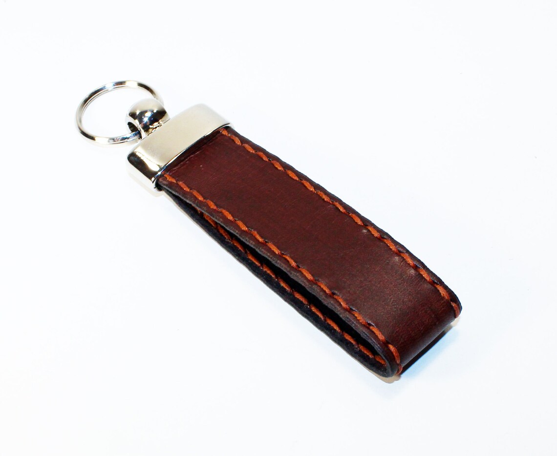 Leather Key Chain Leather Key Fob Handmade Brown Key Chain | Etsy