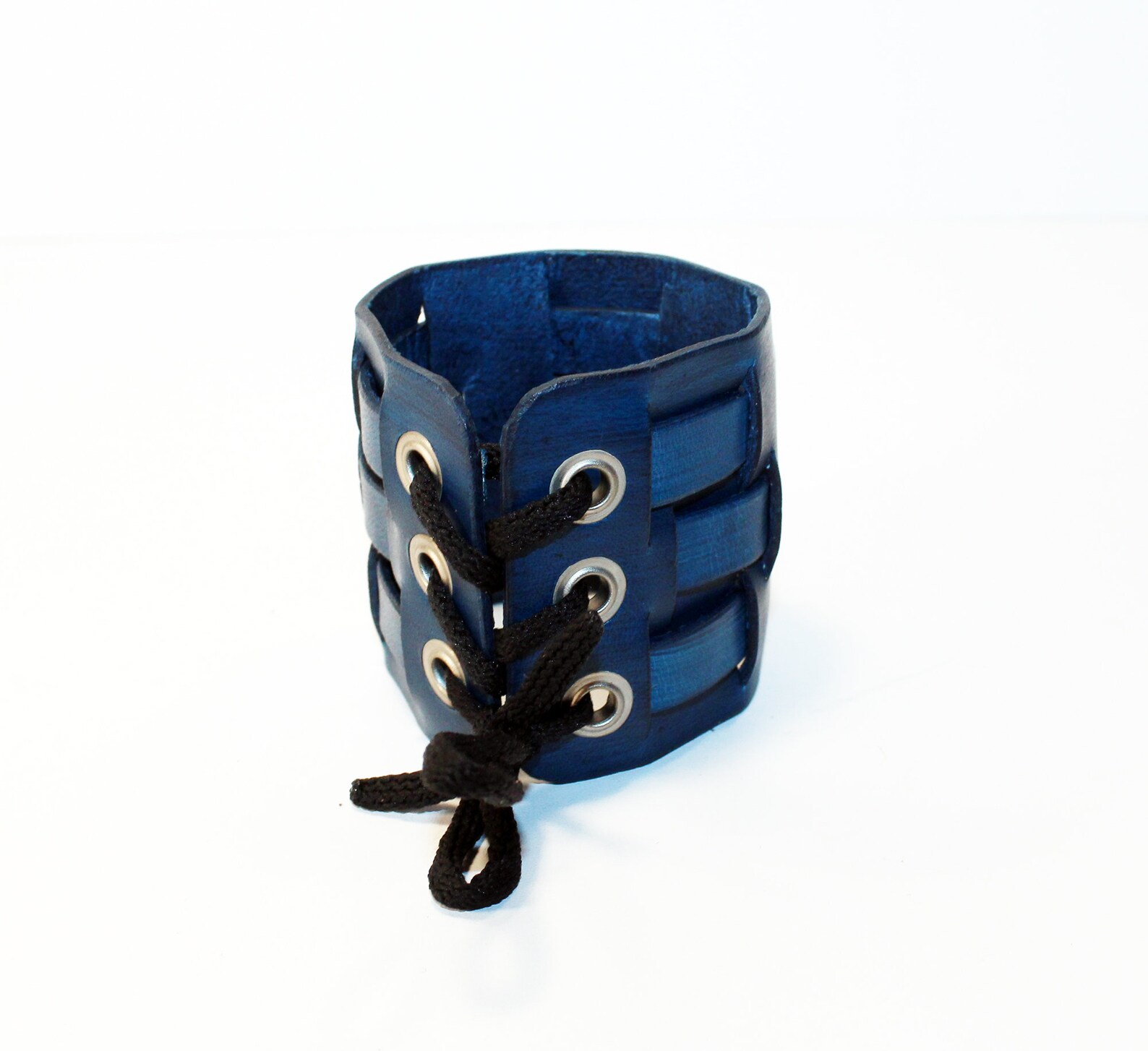 Blue Leather Cuff Blue Bracelet Great Giftblue Cuff Very - Etsy