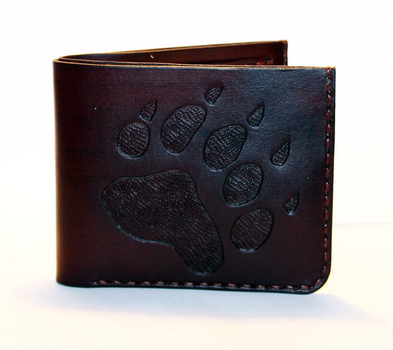 Leather Wallet With Bear Track Great Leather Item Men's - Etsy