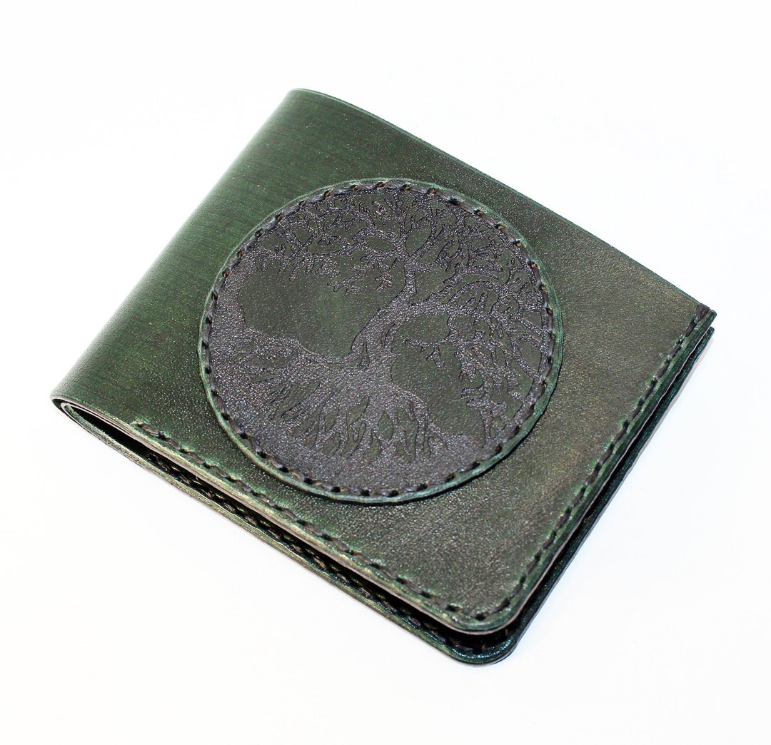 Leather Wallet With Tree of Life Great Leather Item - Etsy