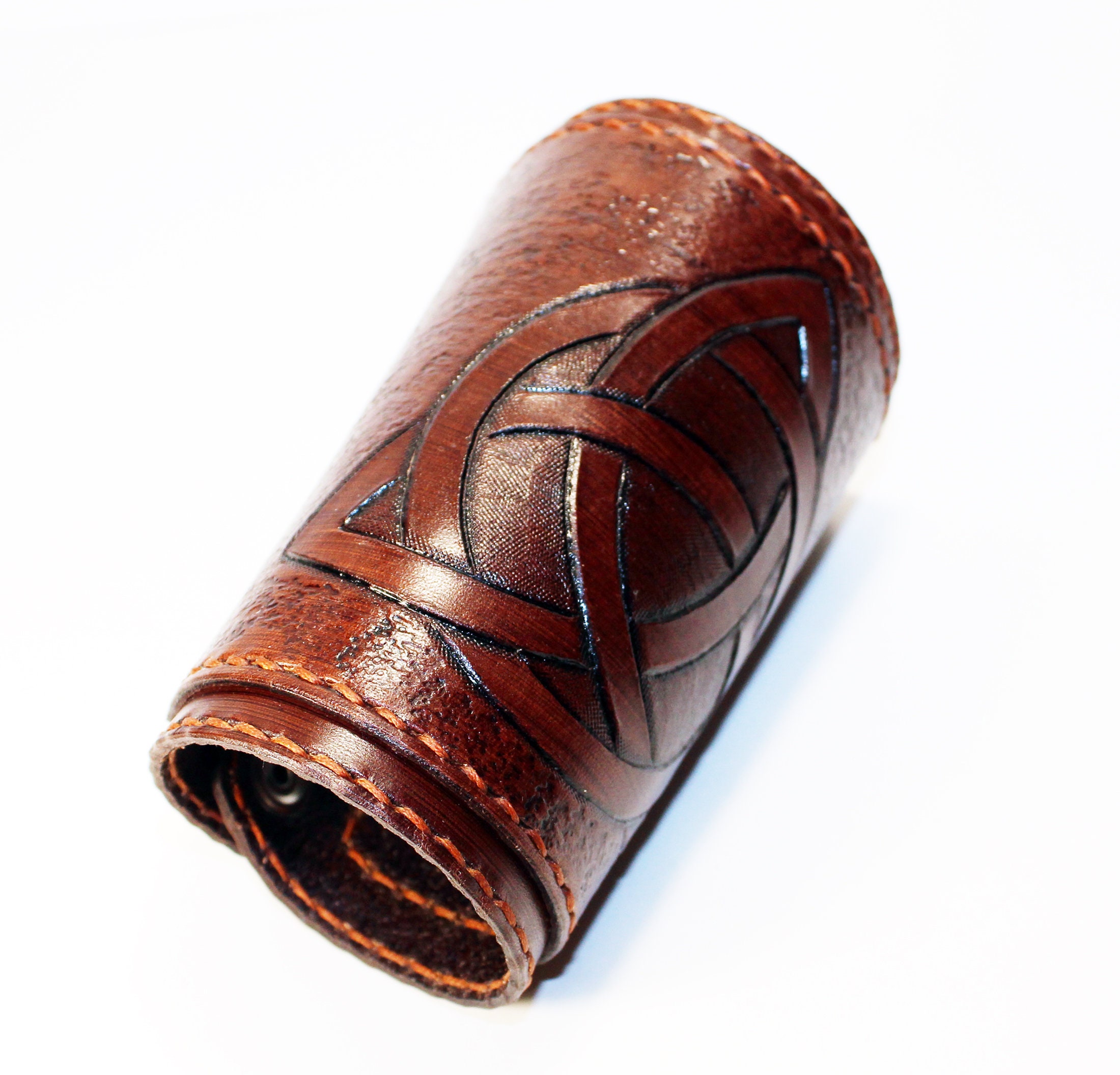 Triquetra Handmade Leather Cuff Viking Cuff Celtic Cuff | Etsy