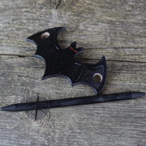 Bat Hair Barrette, Black, Hair Stick, Hair Slide, Hair Pin, Black Bat ...