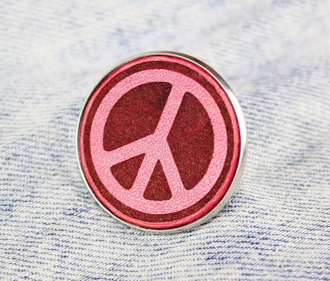 Peace Sing Pin, Hippie Badge, Make Love Not War, Leather Pin, Peace ...