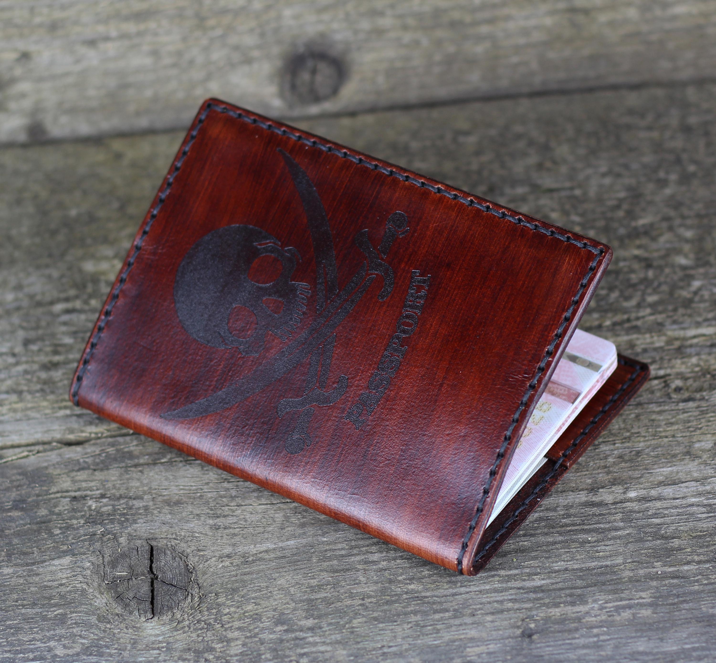 Jolly Roger Leather Passport Cover: Pirate Flag Travel Wallet - Etsy