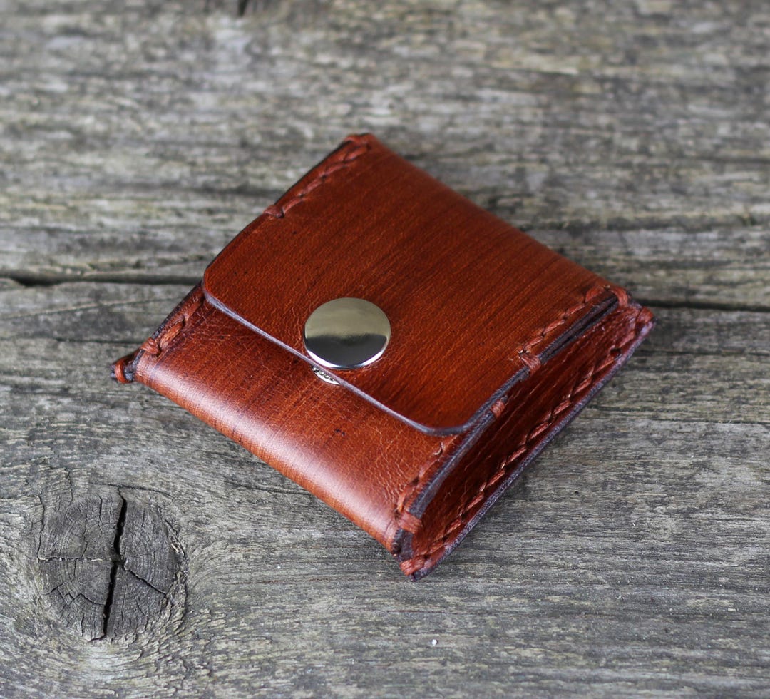 Handmade Leather Coin Wallet: Small Snap Pouch - Etsy