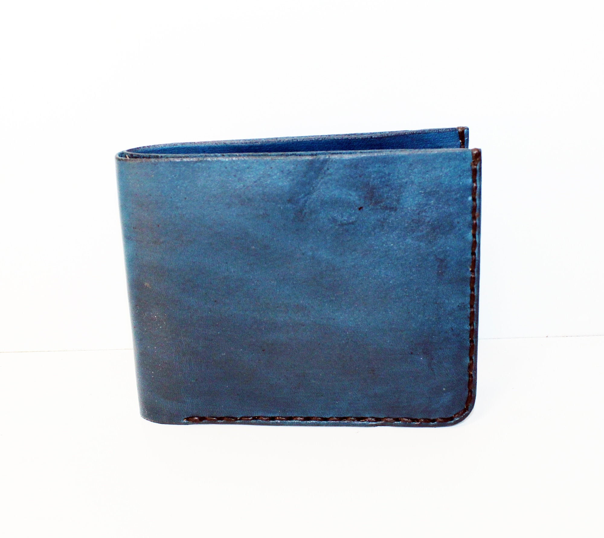Leather wallet blue wallet great leather item blue | Etsy
