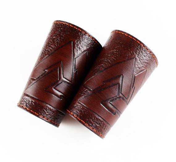 Leather Cuff With Valknut Norse Symbol Cuff With Viking - Etsy
