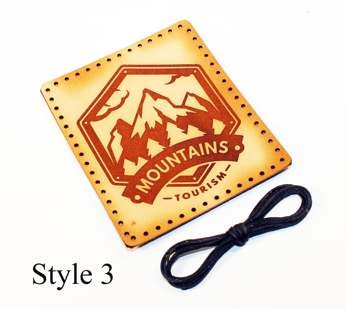 Mountains Leather Patch. Mountain Tourism Climbing - Etsy