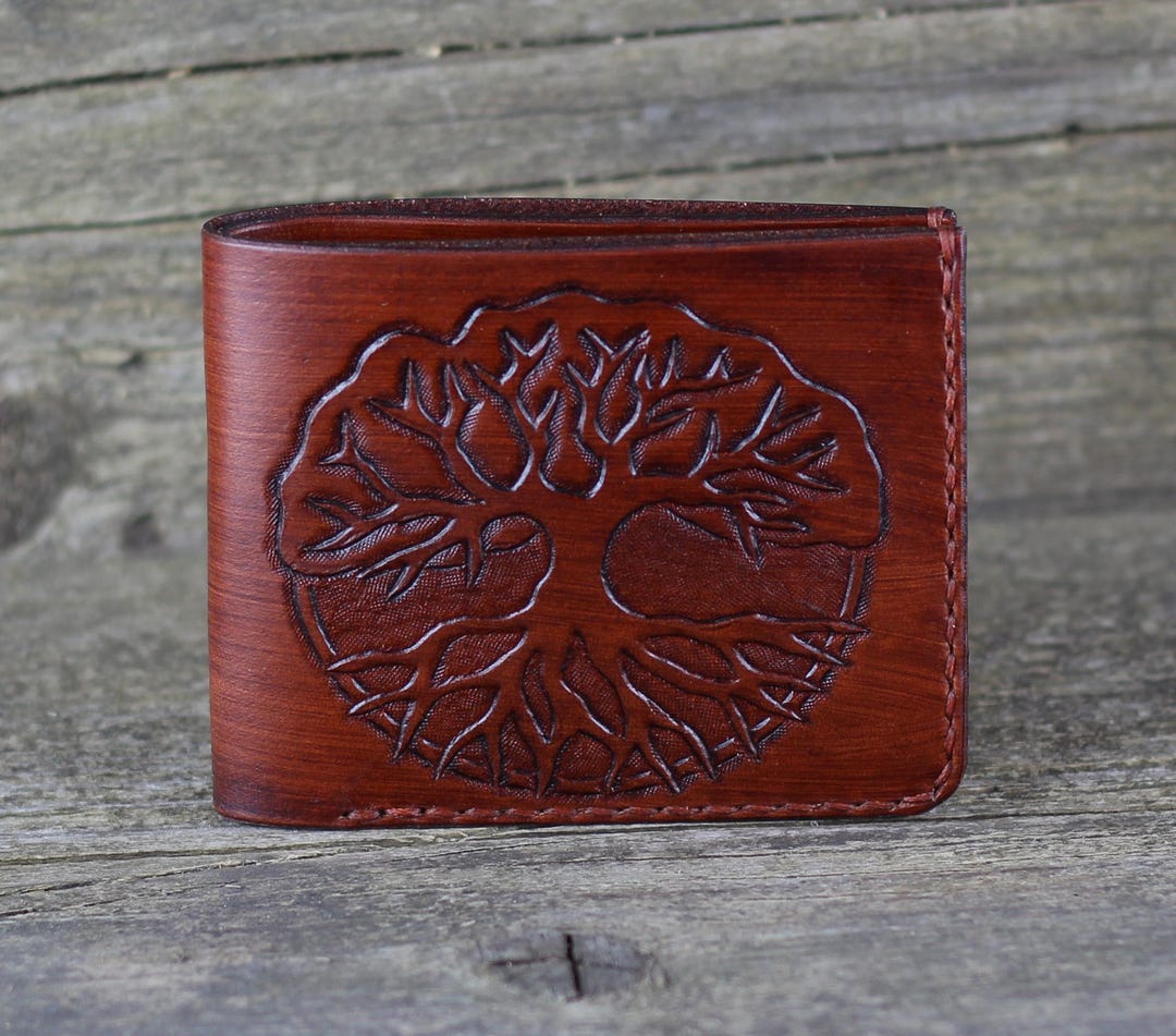 Leather Wallet With Tree of Life, Great Leather Item, Men's Wallet ...