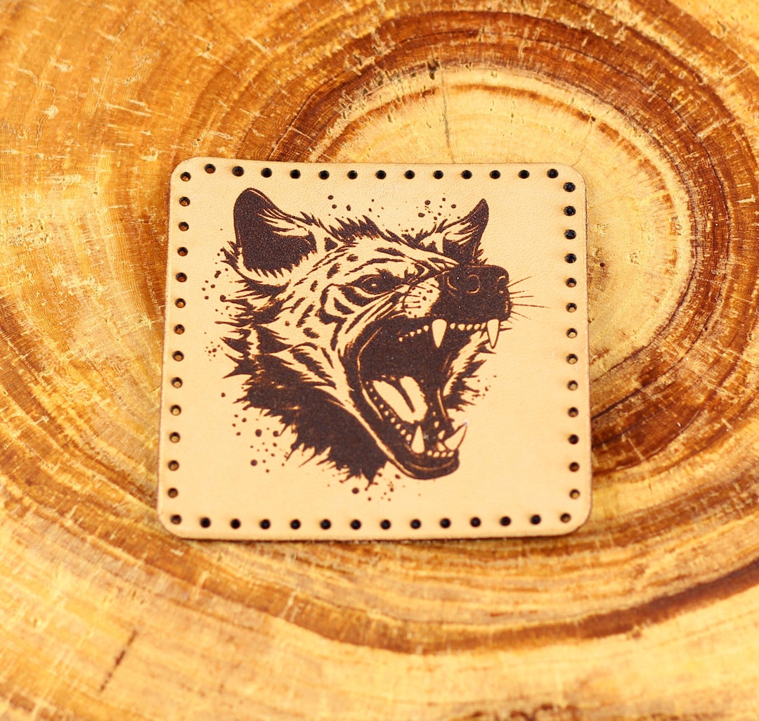Hyena Leather Patch, Sew on Patch, Hyena Sew, Leather Accessories ...
