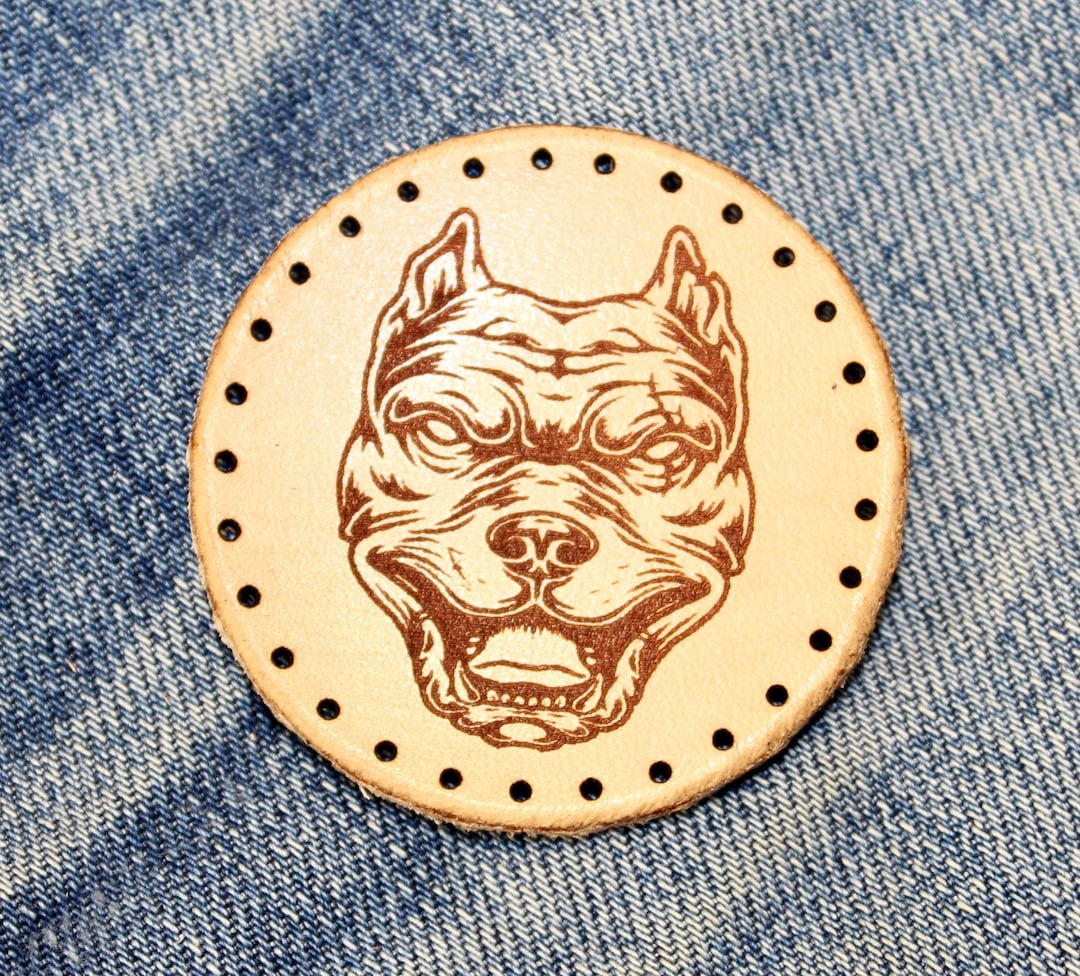 Pitbull Leather Patch, Dog Sew, Leather Sew, Pitbull Accessories, Dog ...
