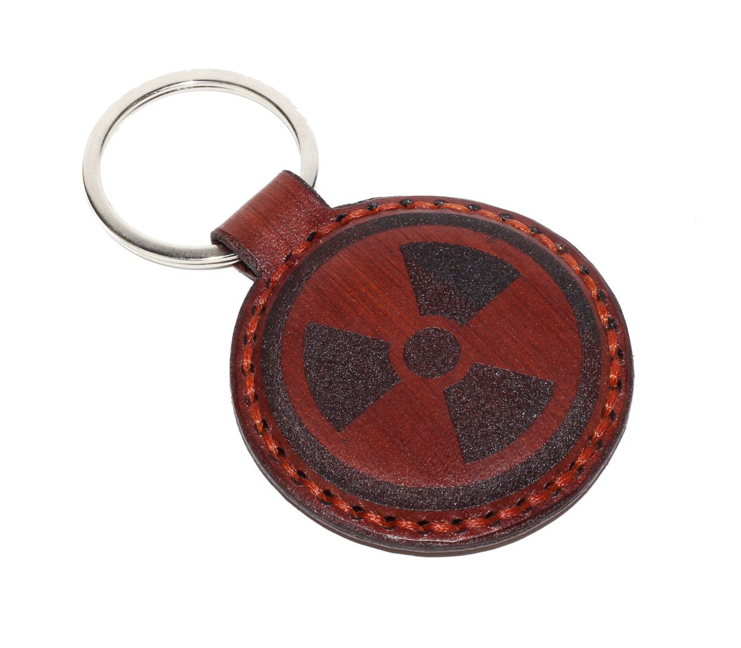 Nuclear Symbol Leather Keychain Biohazard Keychain Leather - Etsy