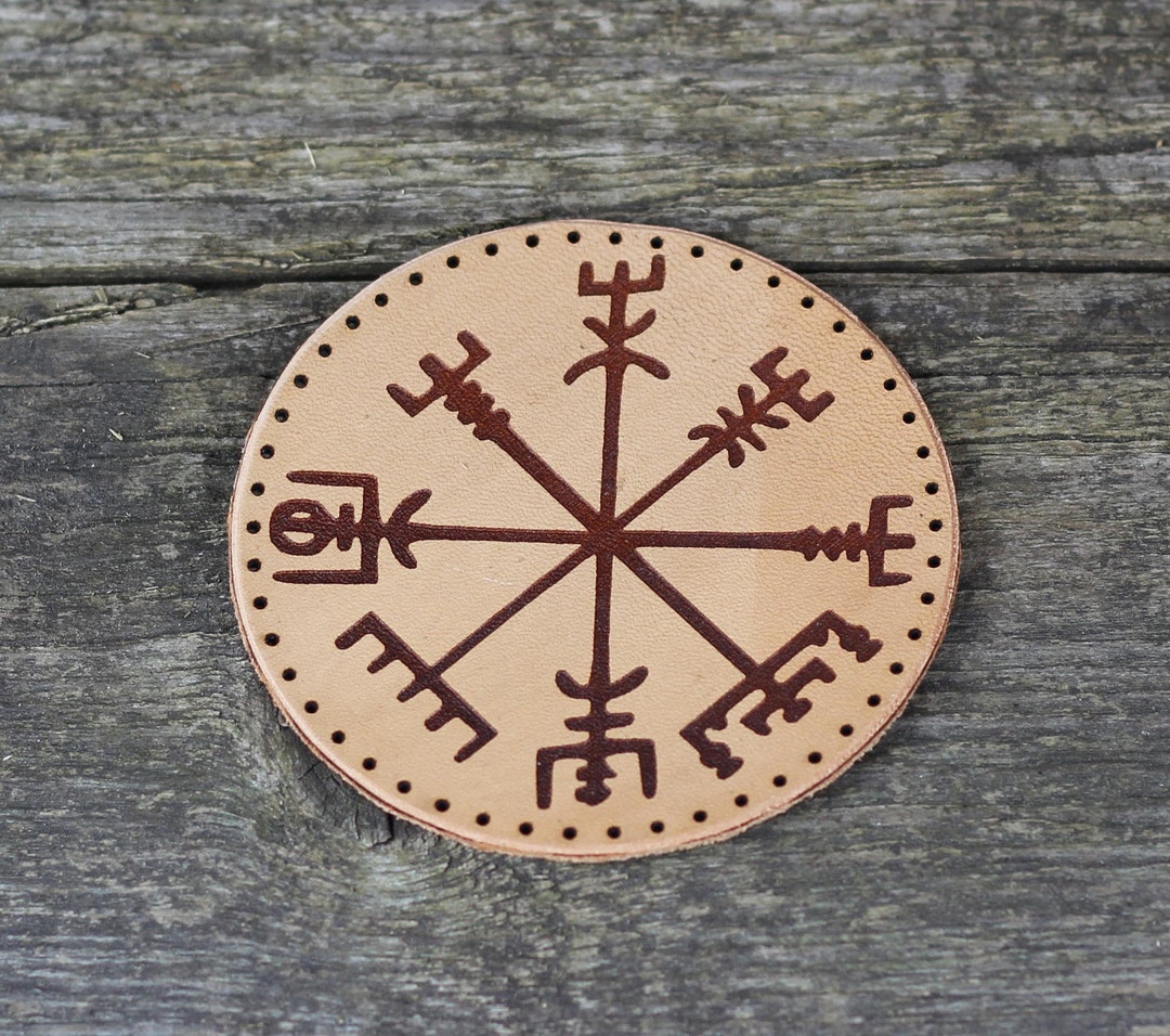 Vegvisir Leather Patch, Viking Sew, North Symbol, Tree of Life, Sew on ...