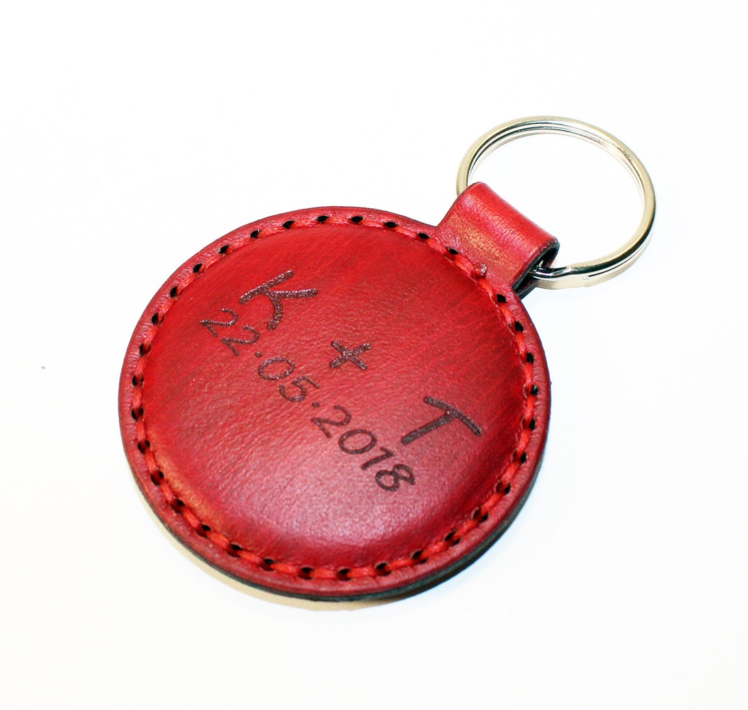Personalized Leather Key Chain , Anniversary Gift, Custom Keychain ...