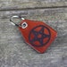 Pentagram Leather Key Chain, Pentacle Keychain Keyring Handmade Key ...