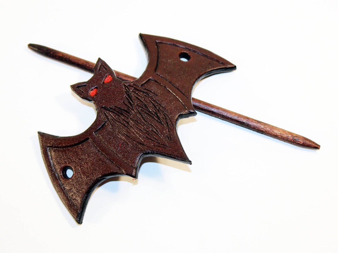 Bat Hair Barrette Brown Hair Stick Hair Slide Hair - Etsy