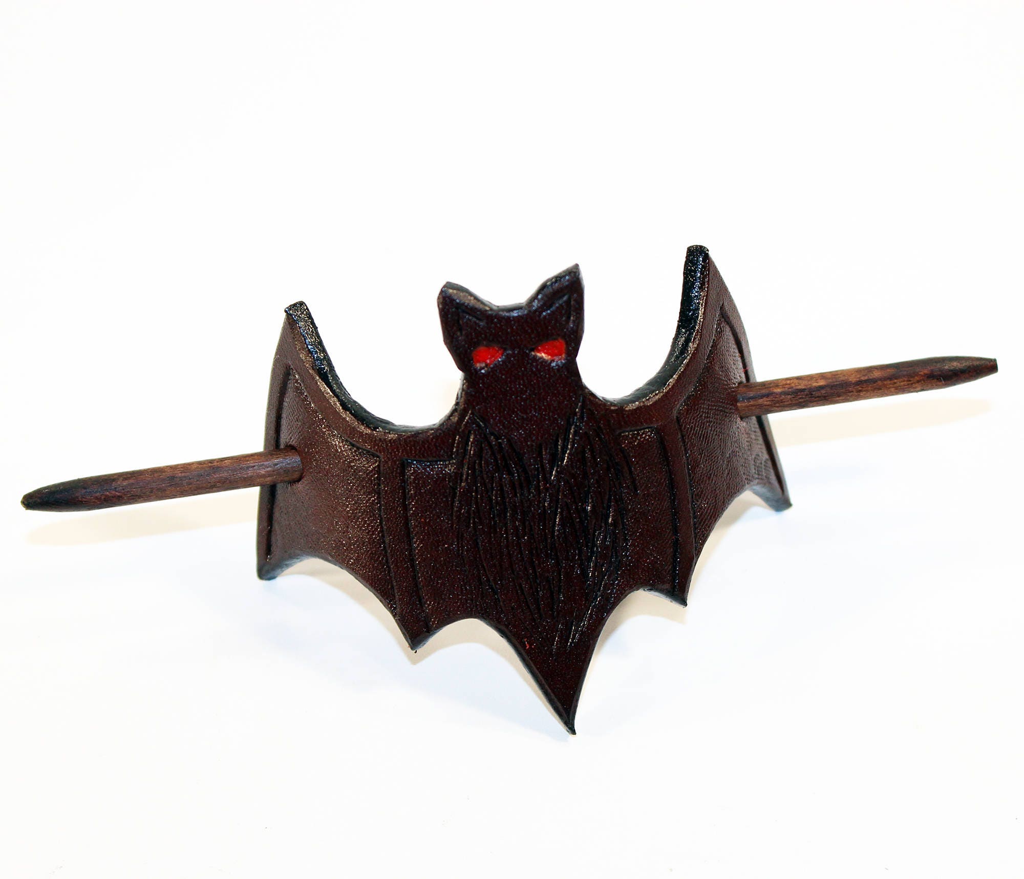 Bat Hair Barrette Brown Hair Stick Hair Slide Hair - Etsy
