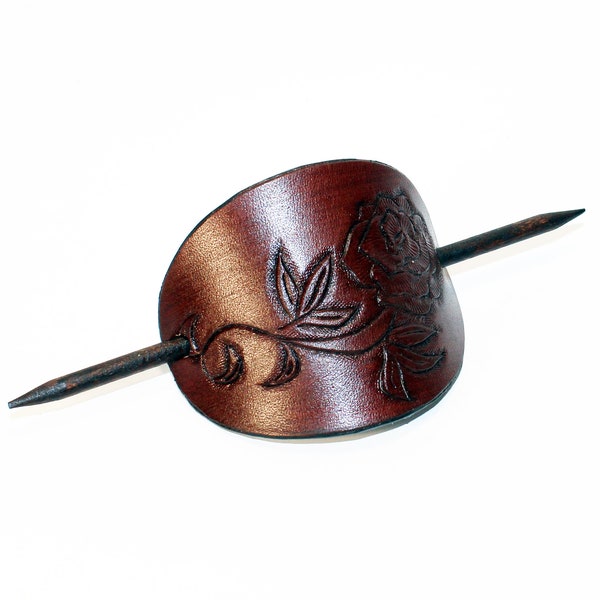 Leather Barrette - Etsy