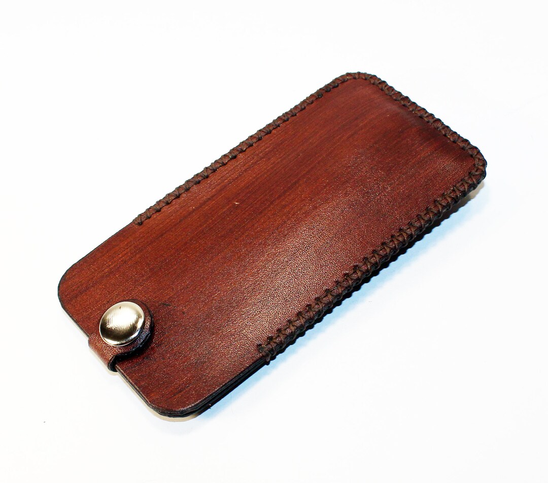 Leather Key Holder, Handmade Brown Leather Case With Silver Key Ring ...