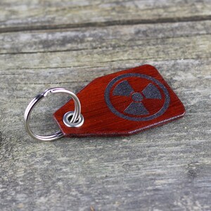 Nuclear Symbol Leather Keychain, Biohazard Keyfob, Leather Accessories ...
