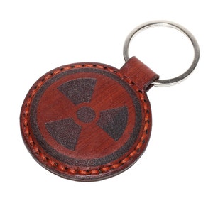 Nuclear Symbol Leather Keychain Biohazard Keychain Leather - Etsy