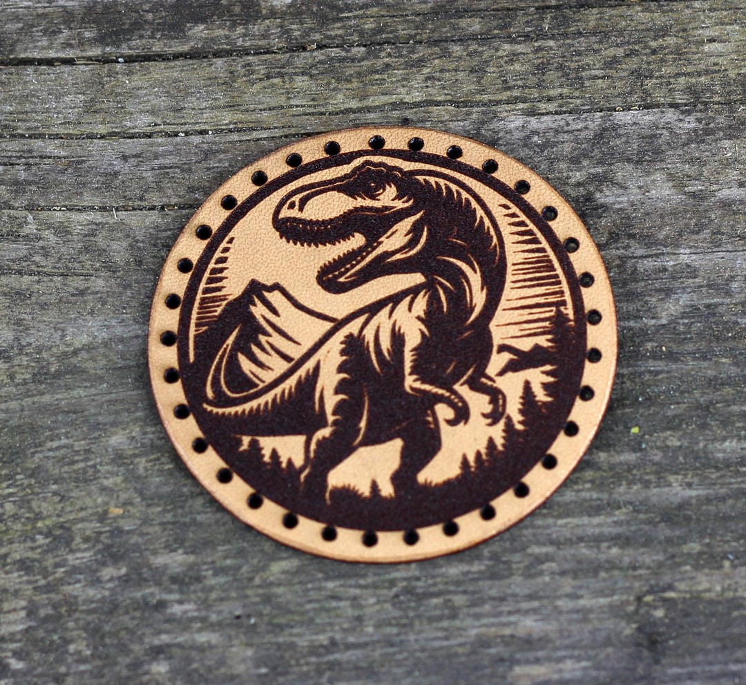 Dinosaur - Leather Patch, Dinosaur Accessories, Tyrannosaurus Sew, Sew on Patch, T-rex Patch. - Etsy