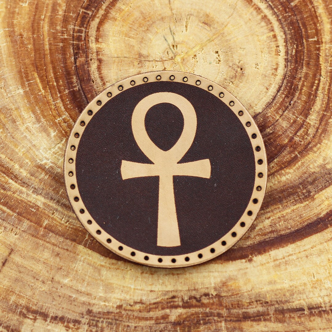 Leather Ankh Cross Patch: Egyptian Symbol Applique - Etsy