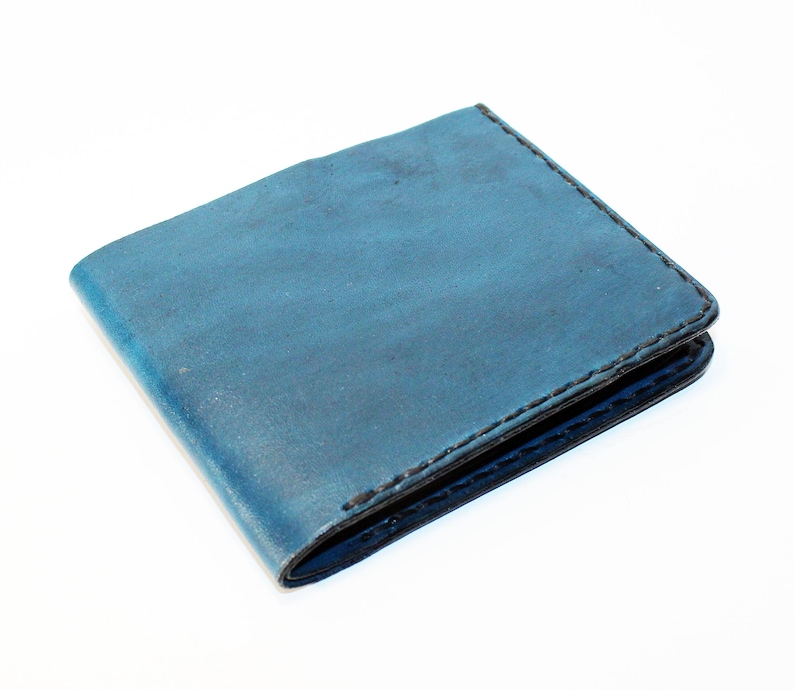 Leather Wallet Blue Wallet Great Leather Item Blue - Etsy