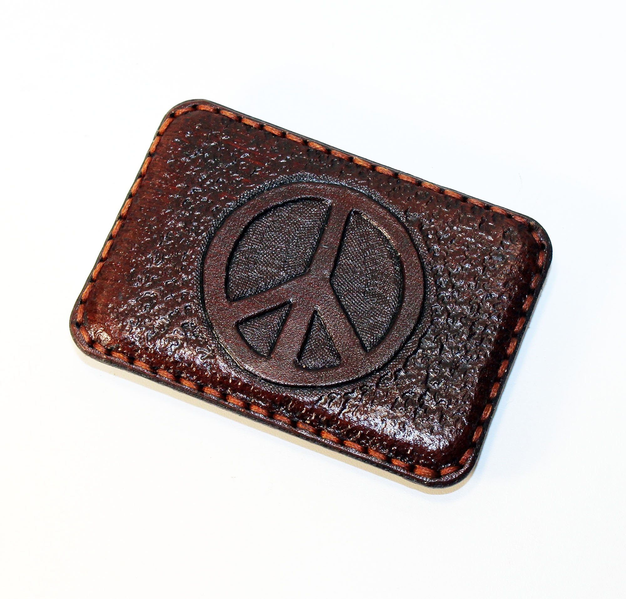 38mm Leather Buckle With Peace Sign Handmade Buckle 38mm | Etsy