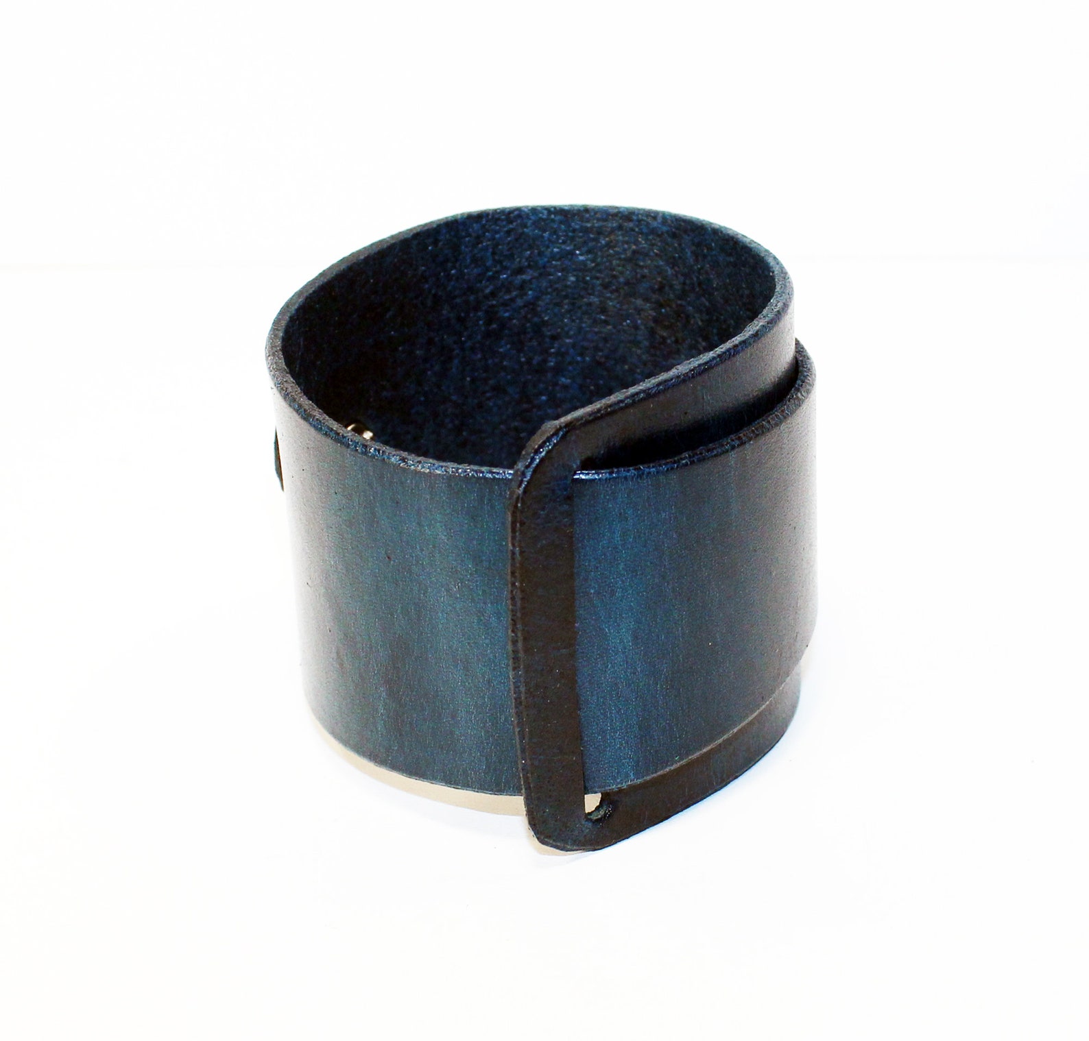 Blue Leather Cuff Blue Bracelet Great Giftblue Cuff Very - Etsy