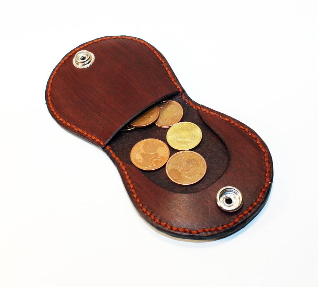 Leather Coin Wallet Brown Coin Purse Money Purse Slim - Etsy