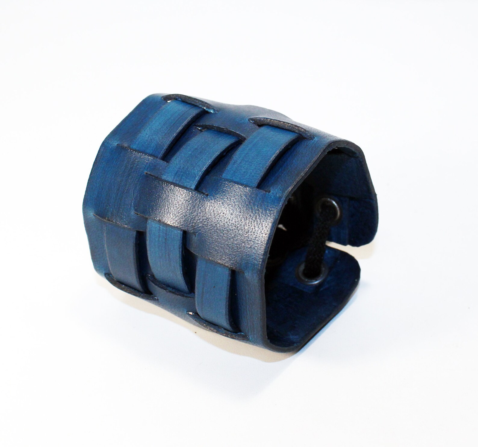 Blue Leather Cuff Blue Bracelet Great Giftblue Cuff Very | Etsy