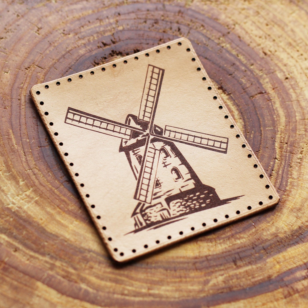 Windmill Leather Patch, Hippie Sew, Farmhouse Patch, Women Sew, Great ...