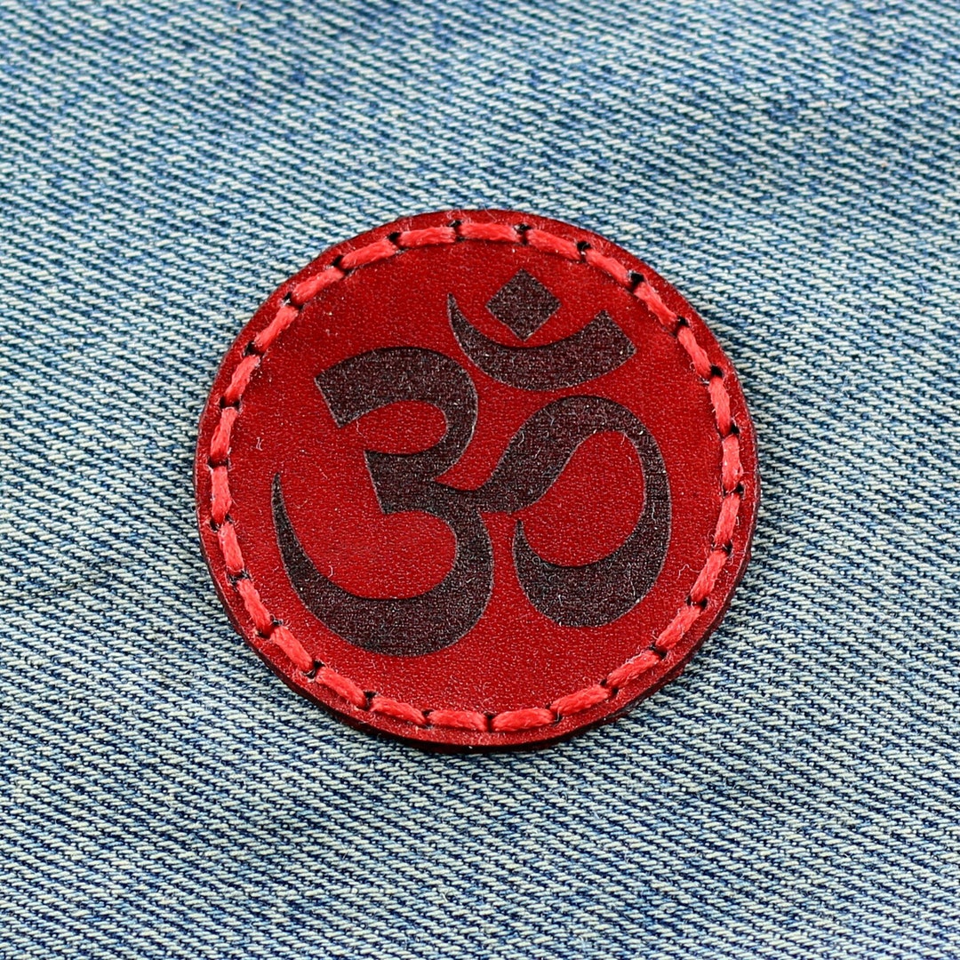 Om Leather Patch, Om Leather Sew, Yoga Patch, Meditation Accessories ...