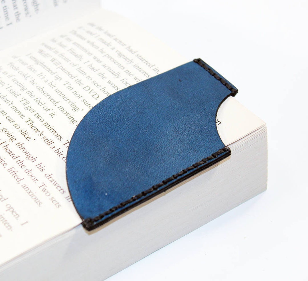 Leather Bookmark Blue Bookmark Gifts for Booklover Bookish - Etsy