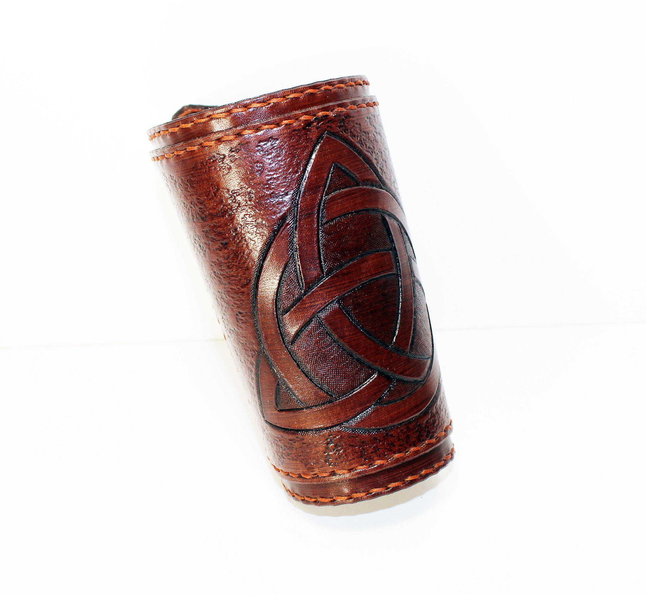 Triquetra Handmade Leather Cuff Viking Cuff Celtic Cuff | Etsy