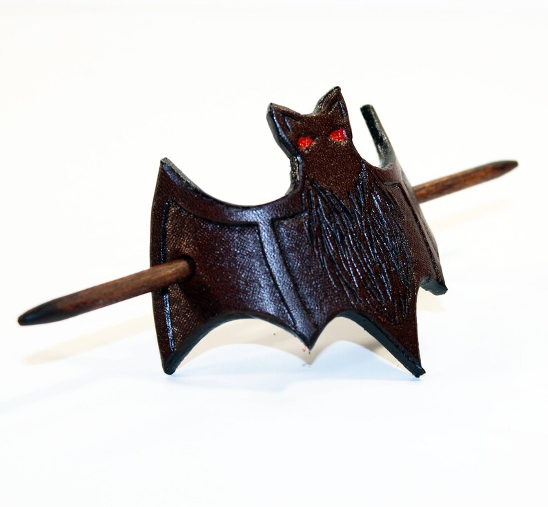 Bat Hair Barrette Brown Hair Stick Hair Slide Hair - Etsy