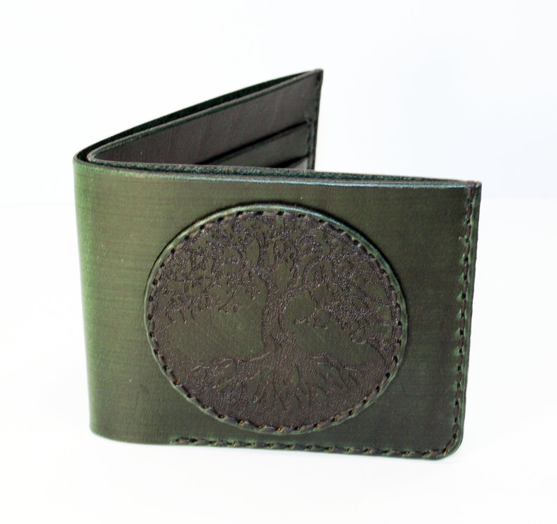 Leather Wallet With Tree of Life Great Leather Item - Etsy