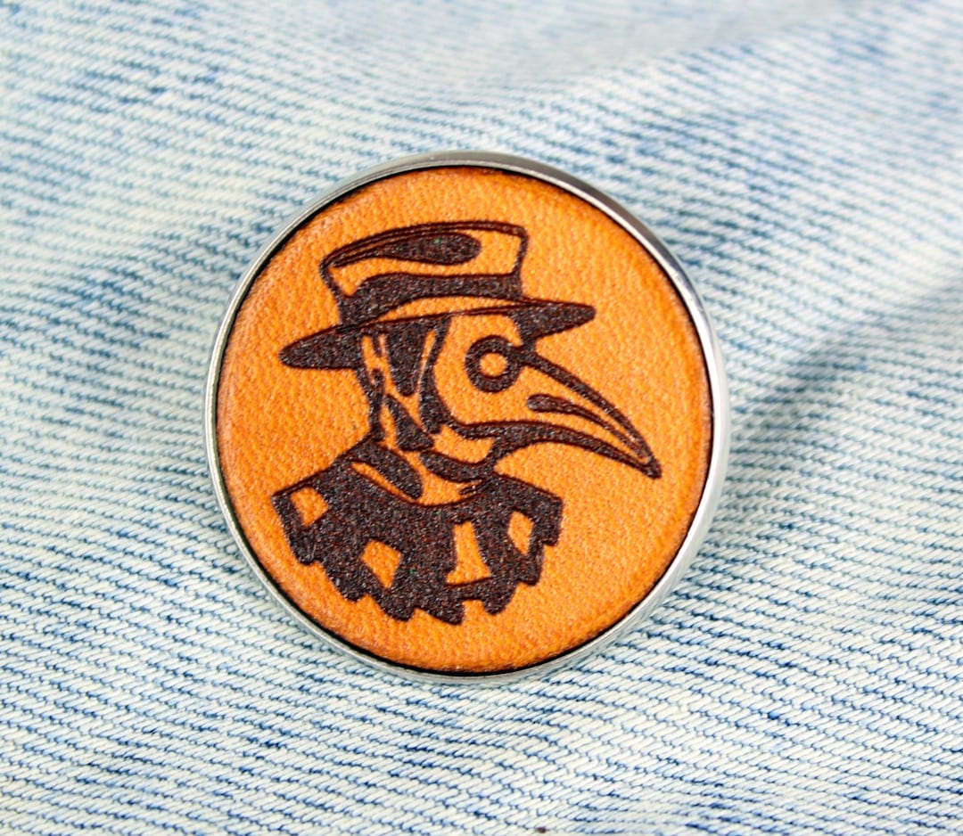 Plague Doctor Pin, Plague Doctor Badge, Leather Accessories, Steampunk ...