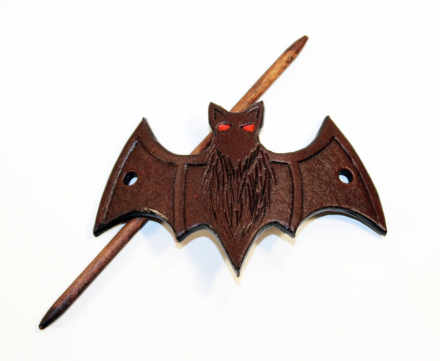 Bat Hair Barrette Brown Hair Stick Hair Slide Hair - Etsy