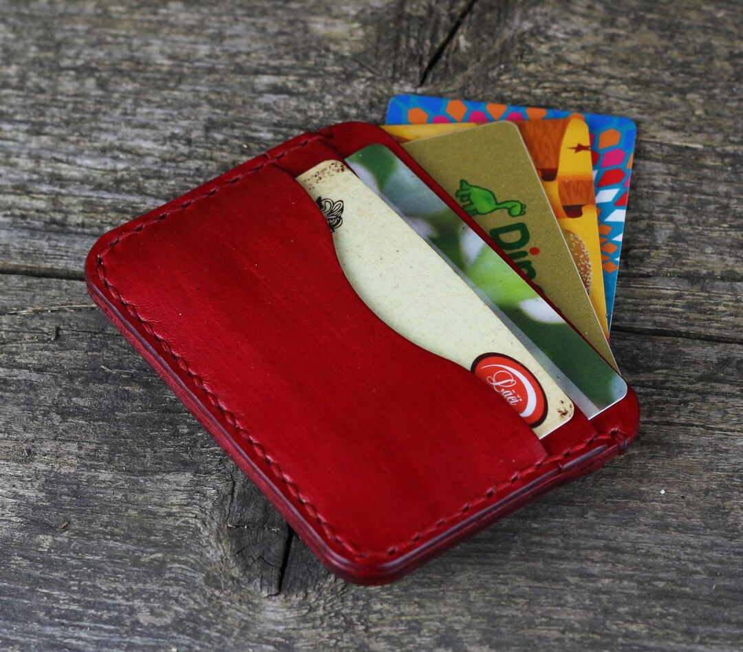 Slim Leather Card Holder Wallet, Minimalist Credit Card Case, Thin Card ...