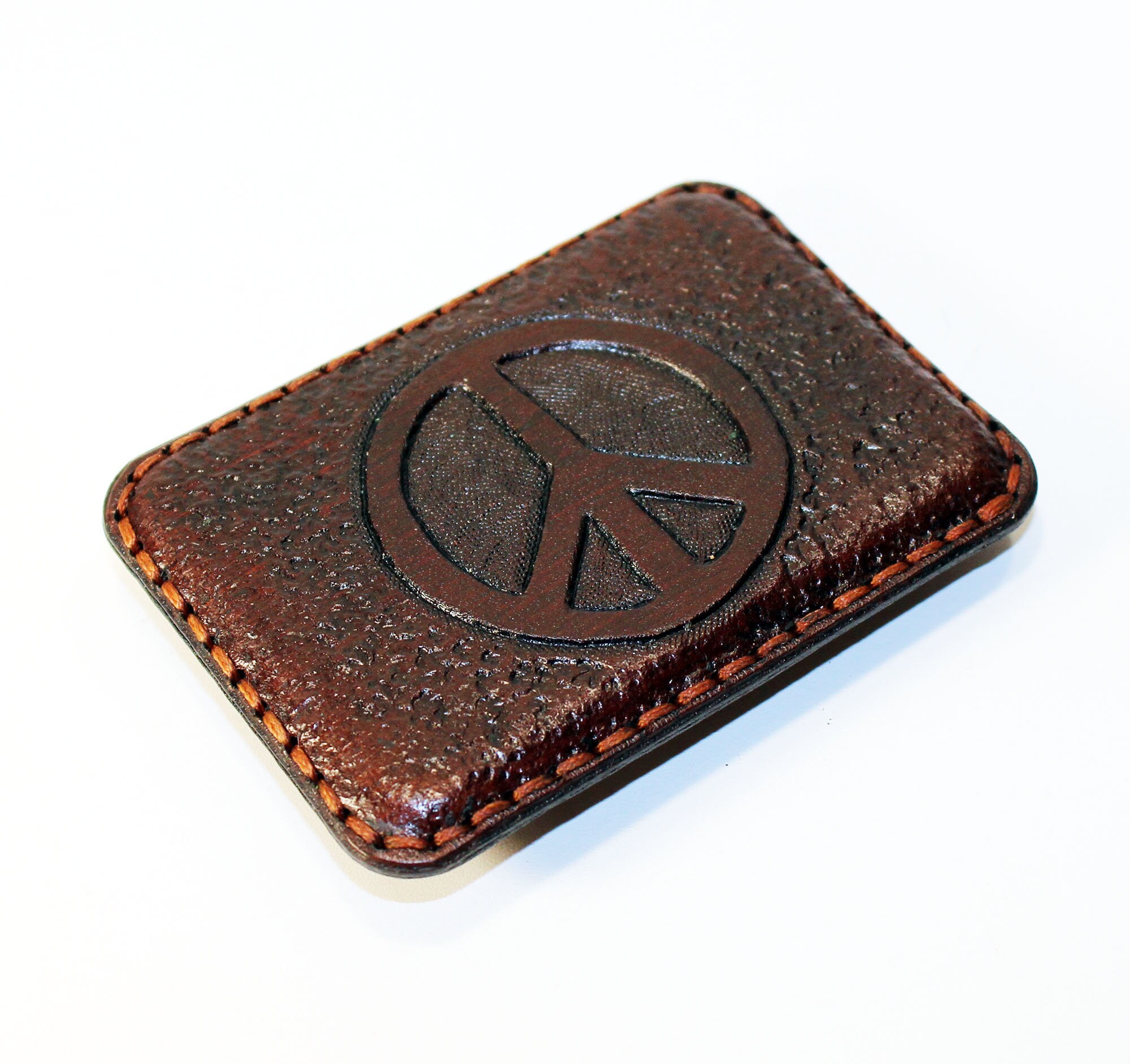 38mm Leather Buckle With Peace Sign Handmade Buckle 38mm | Etsy