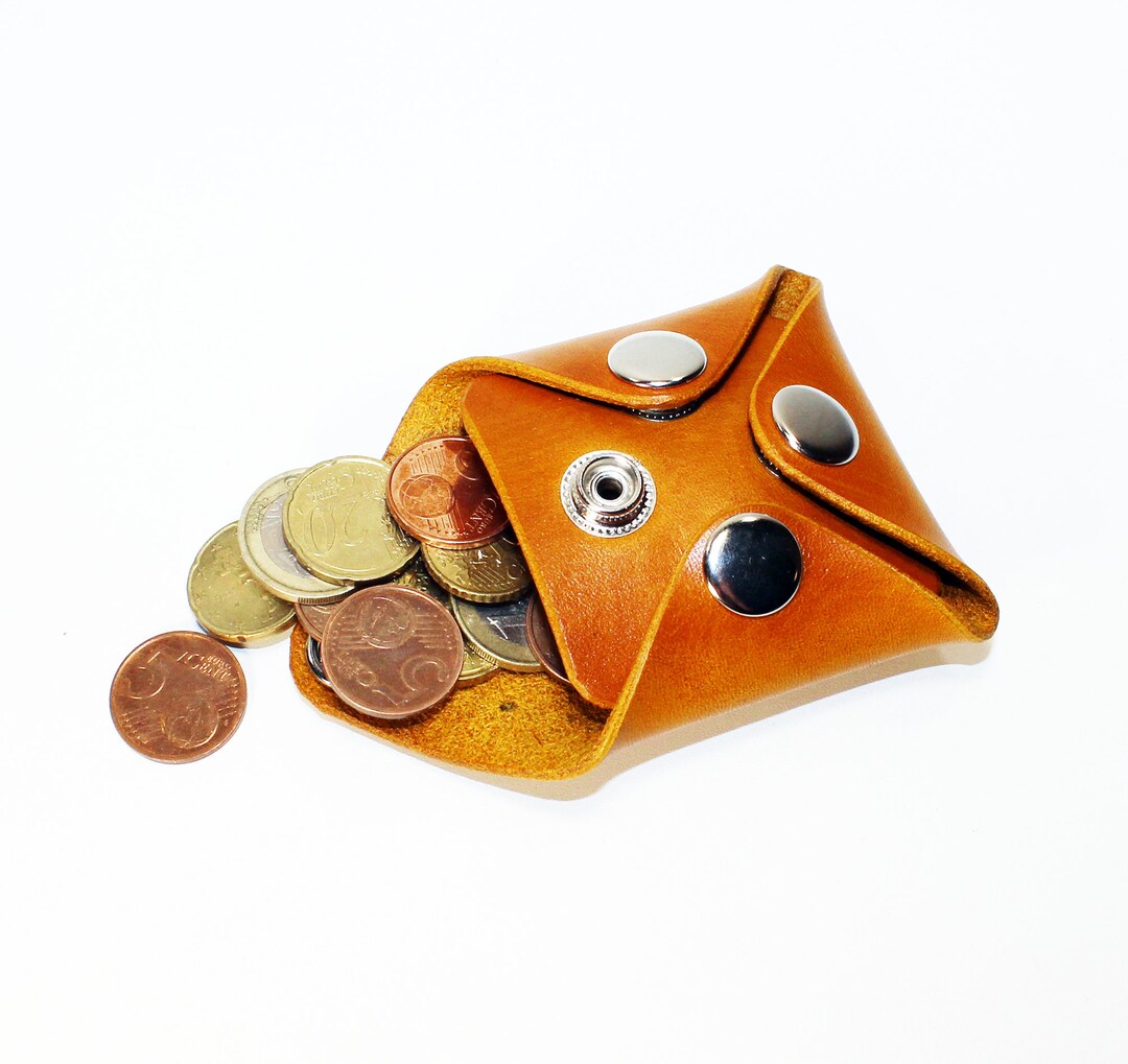Leather Coin Wallet, Yellow Coin Purse, Small Wallet, Money Purse ...