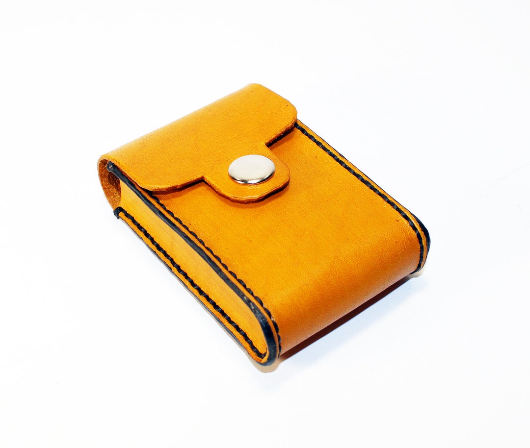 Credit Card Holder Leather , Business Card Holder, Yellow Leather ...