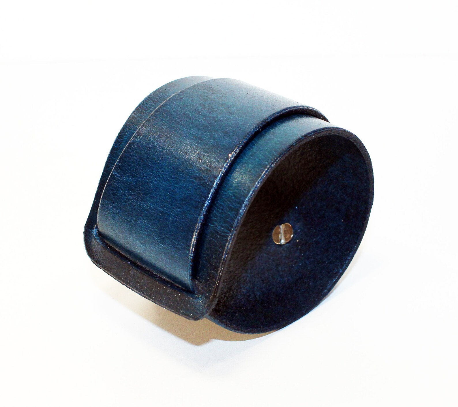 Blue Leather Cuff Blue Bracelet Great GiftBlue Cuff Very | Etsy