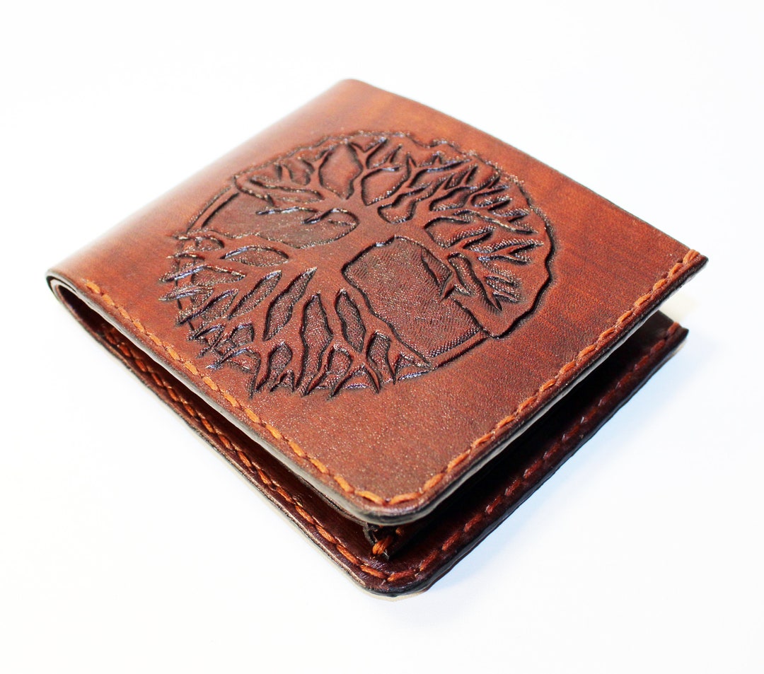 Leather Wallet With Tree of Life, Great Leather Item, Men's Wallet ...
