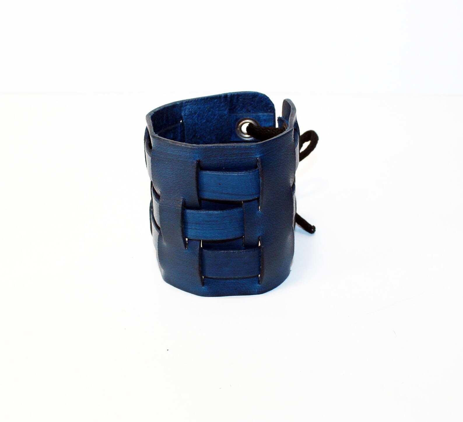 Blue Leather Cuff Blue Bracelet Great Giftblue Cuff Very - Etsy