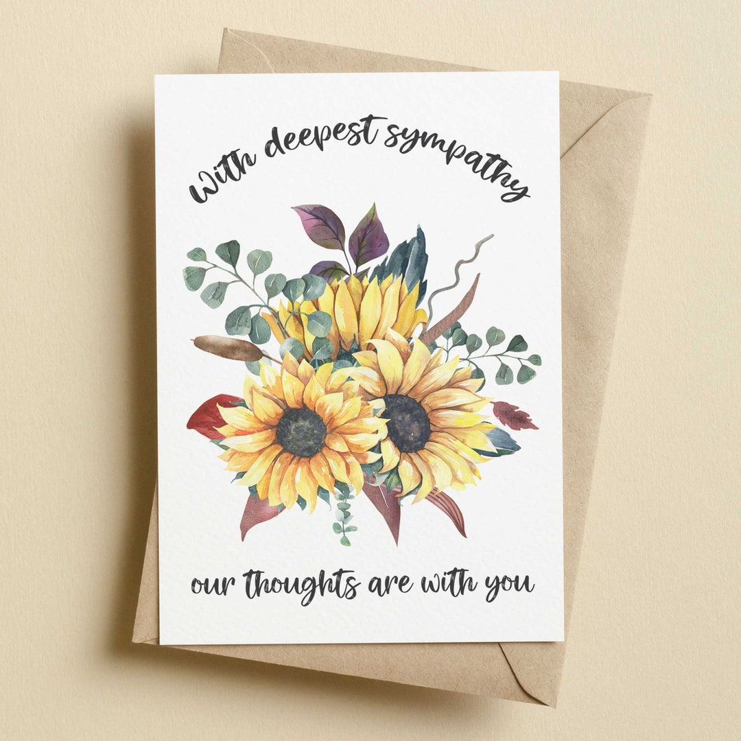 Sunflower Sympathy Card | Deepest Sympathy Card | Sorry for Your Loss ...