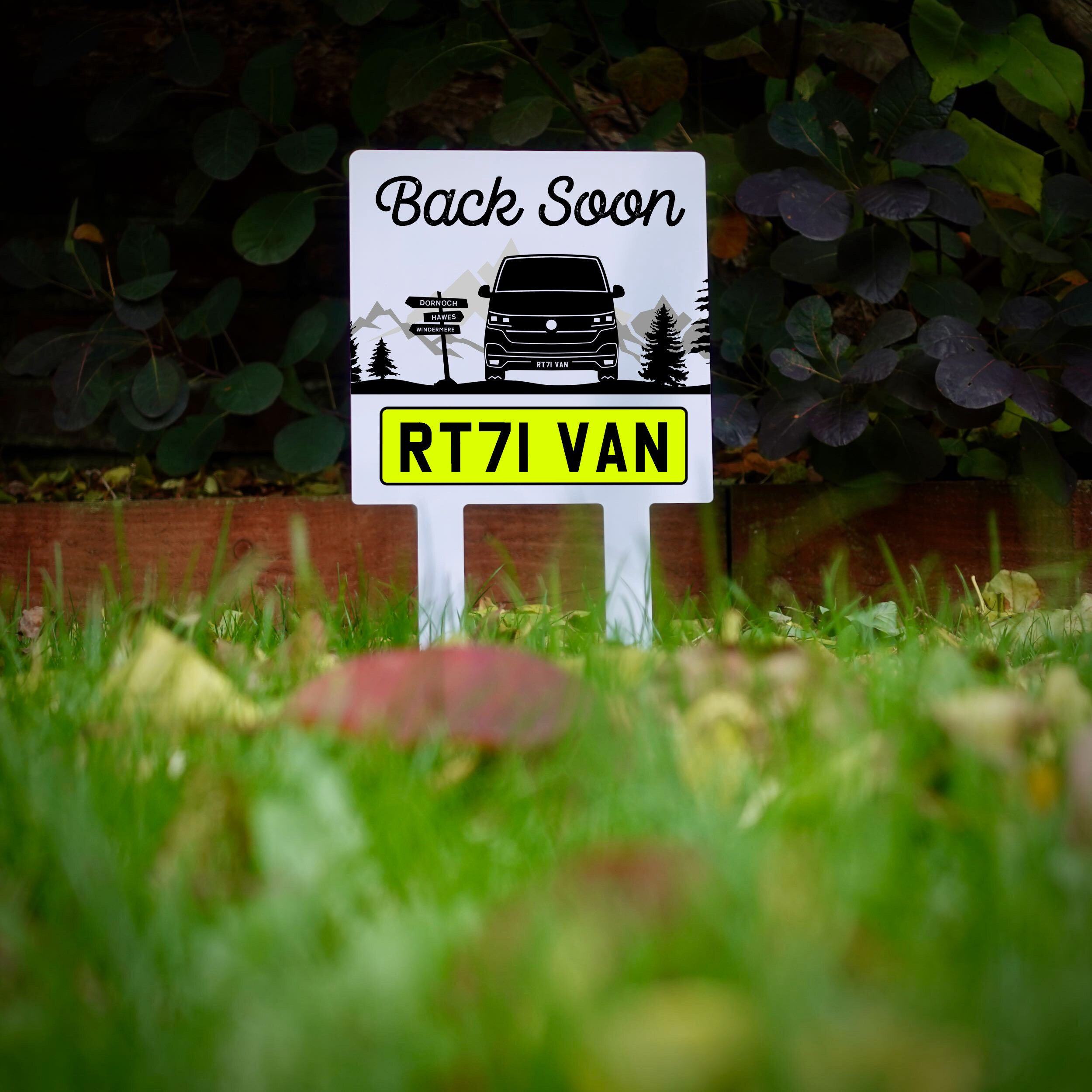 Campervan Campsite Pitch Reserved Sign - Personalised Camper Van Sign ...